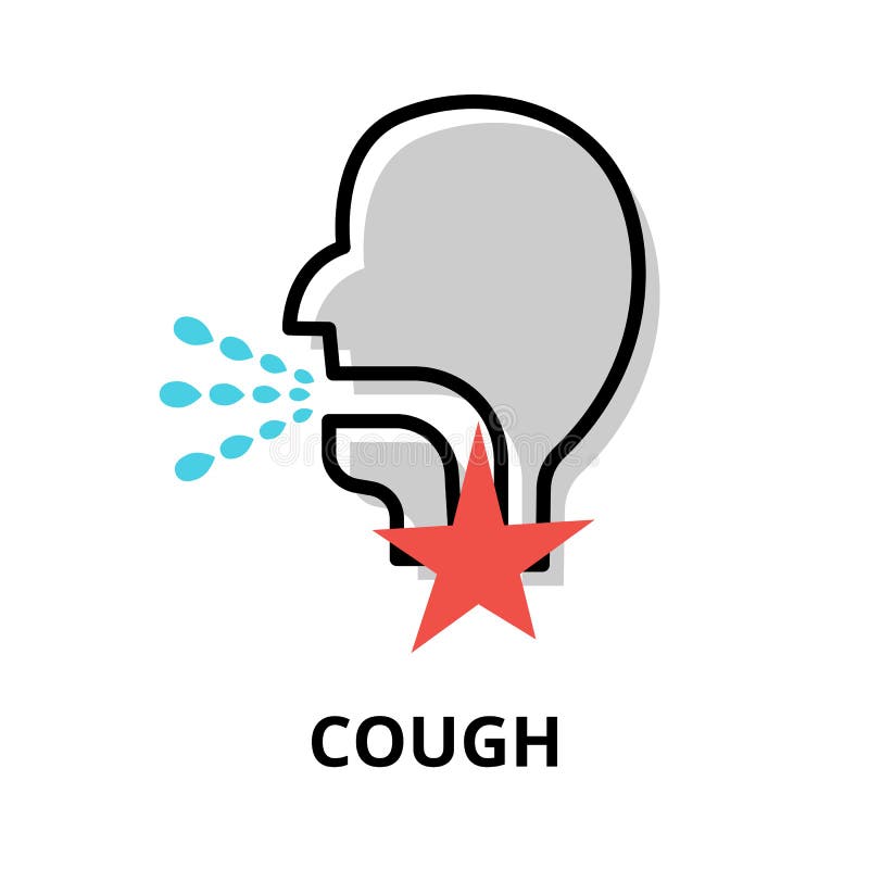 Cough Line Icon, Vector Pictogram Of Flu Or Coronavirus Symptom. Man ...