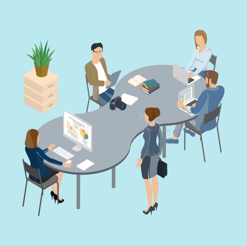 Concept of the Coworking Center. Business Meeting. Multicultural Team ...