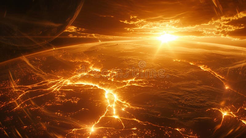 The Concept of a Crack in the Sun Stock Photo - Image of future, damage ...