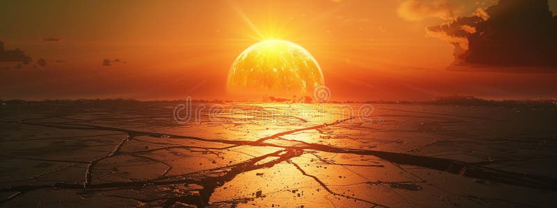 The Concept of a Crack in the Sun Stock Image - Image of arid, nature ...
