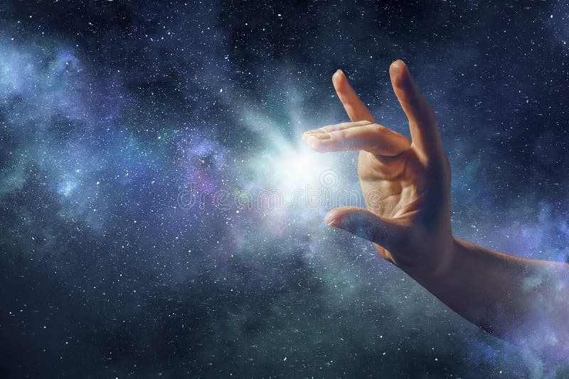 Concept of Creation and Interaction . Mixed Media Stock Image - Image ...