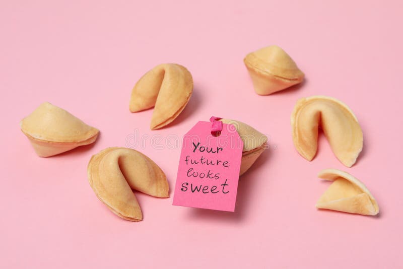 Concept of Creative Food, Chinese Fortune Cookies with Prediction Words ...