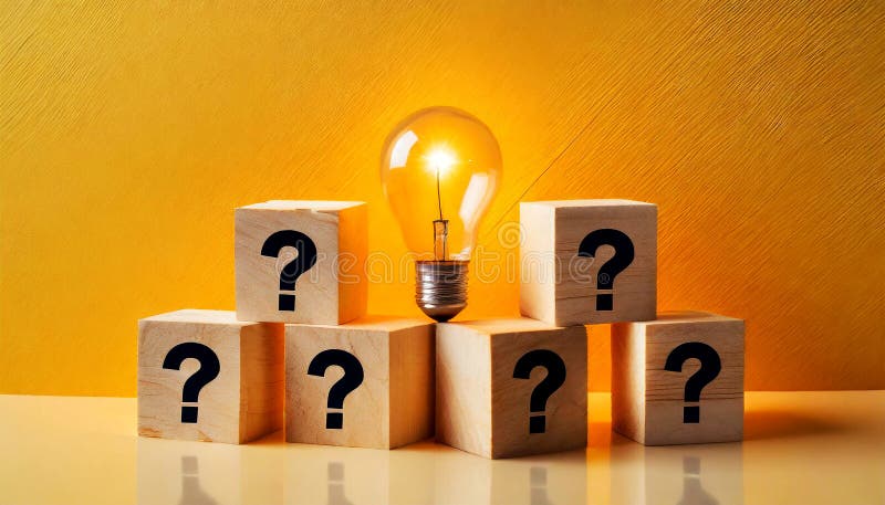 Concept of Creative Idea and Innovation - Question Marks and Light Bulb ...