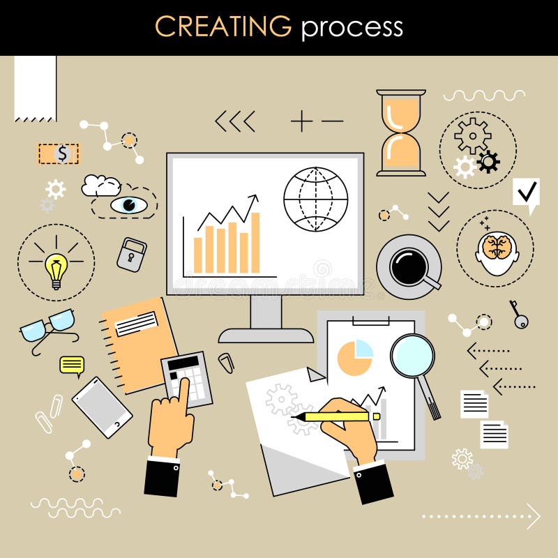 The Concept of the Creative Process . Process of Creation. Workplace ...