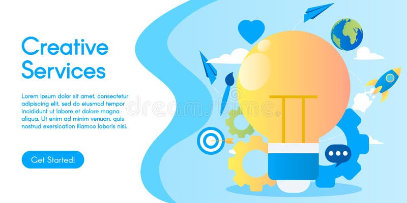Concept of Creative Services, Vector Business Illustration in Flat ...