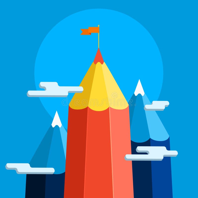 Concept of Creative Success. Goal Achievement. Stock Vector ...