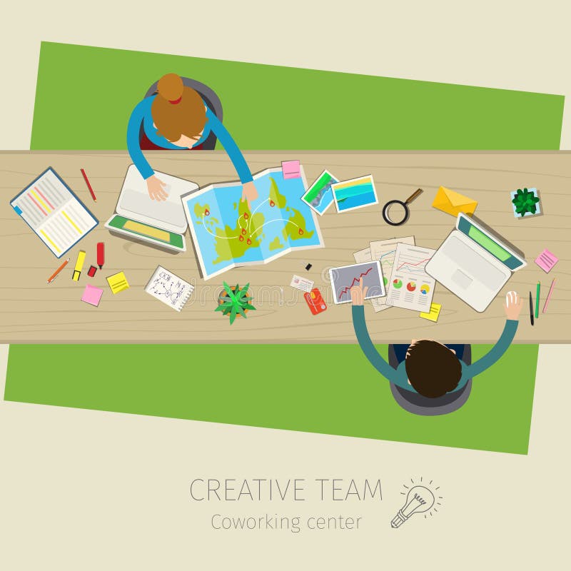 Concept of Creative Teamwork Stock Vector - Illustration of brainstorm ...