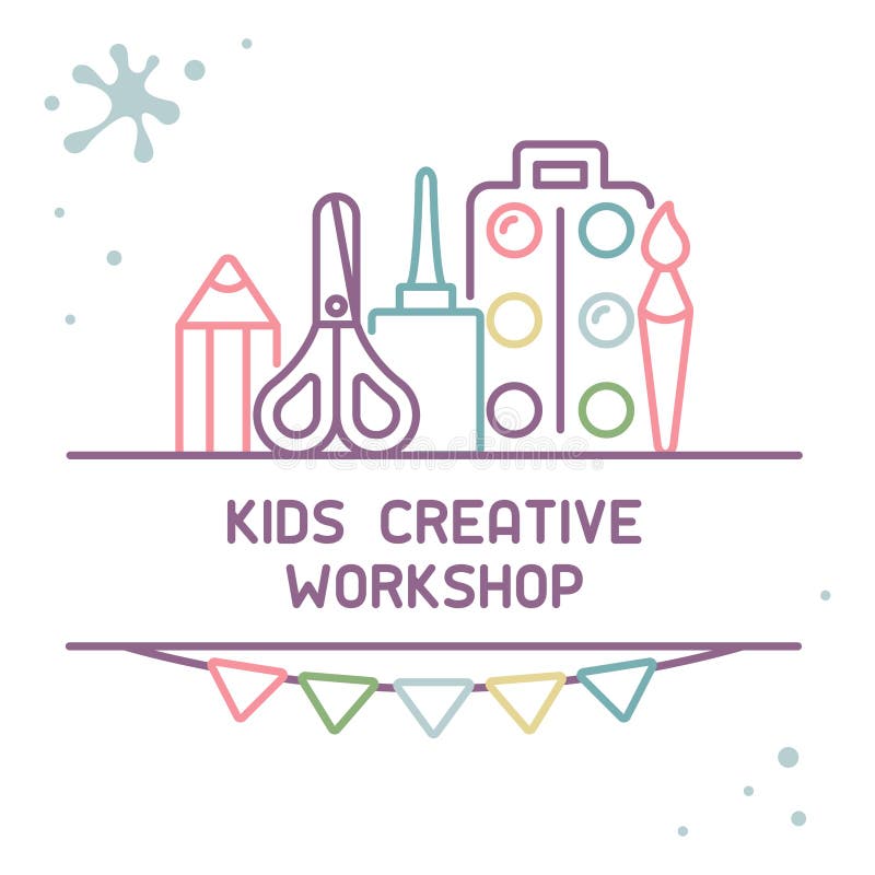 Concept of Creative Workshop for Children Logo Stock Vector ...