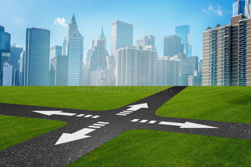 The Concept of Crossroads in Uncertainty Concept Stock Illustration ...