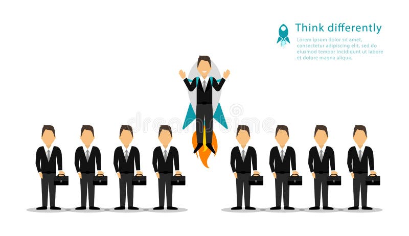 Concept Crowd Businessmen. Think Differently. Start Up Your Business ...