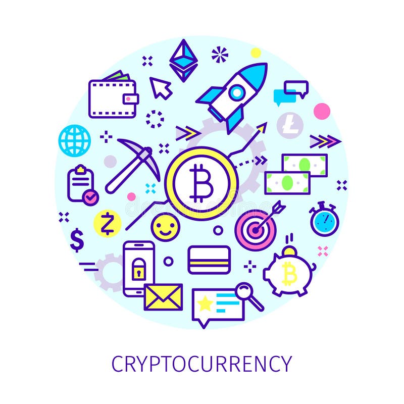 Concept of Crypto Currency. Editorial Image - Illustration of concept ...