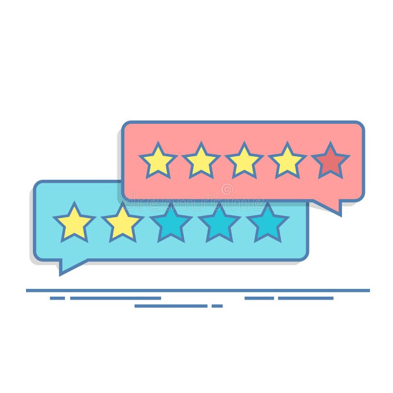 Concept of Customer Feedback. Rating in the Form of Stars. Negative or ...