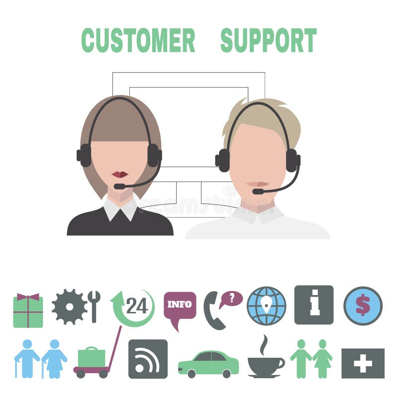 Concept for Customer Support Service. Stock Vector - Illustration of ...