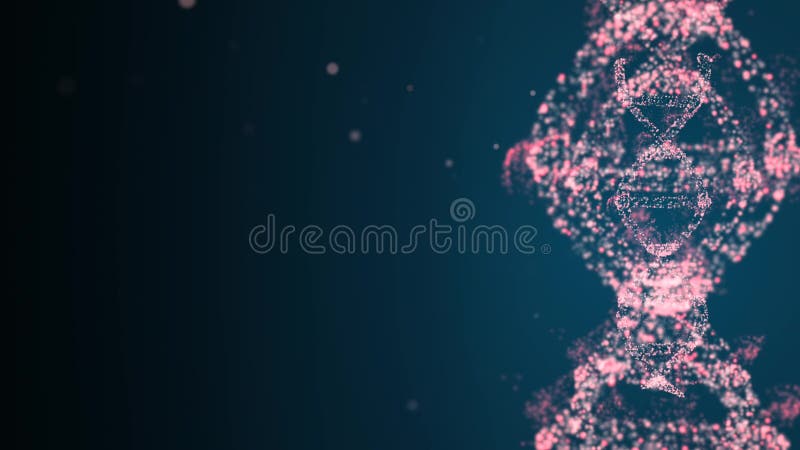 Artificial Dna Structure with Shining Light Particles on Dark Artistic ...