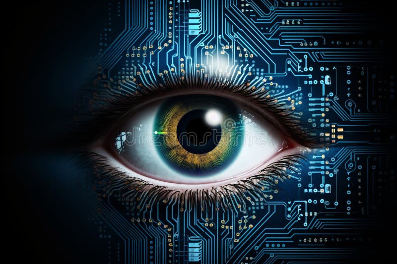 Concept of Cyber Security Awareness Vs Hacker and Eye Artificial ...