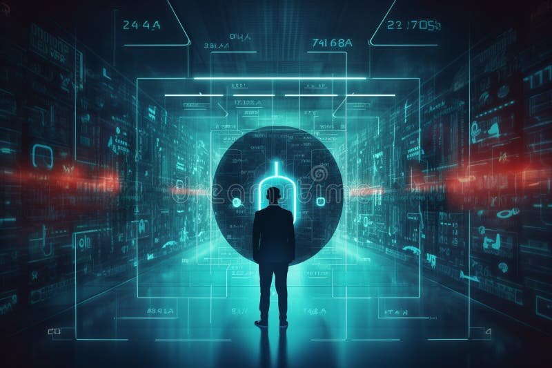 Concept of Cyber Security Awareness Vs Hacker , Virus, Eye Scan ...