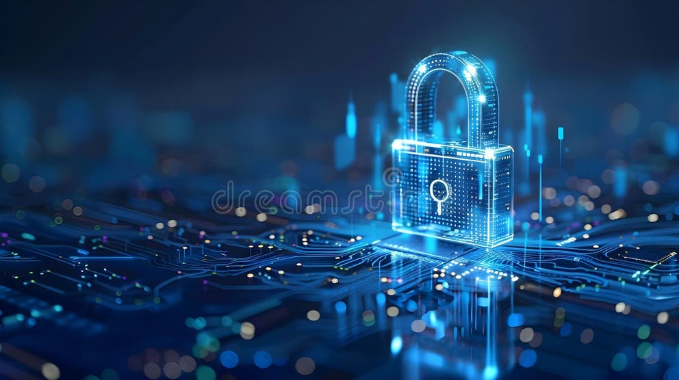 Digital Data Lock: Secure Cyber Protection. Concept Cyber Security ...