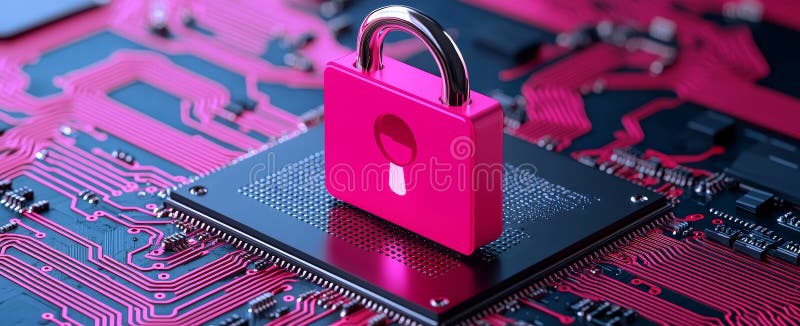 Concept of Cyber Security Data Privacy on a Virtual Screen. Stock Photo ...