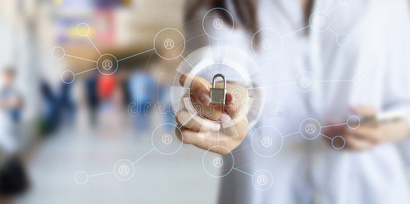 The Concept of Cyber Security Data Protection Stock Photo - Image of ...