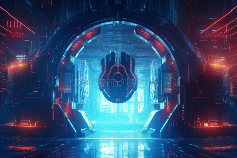 Concept of Cyber Security, Generative AI Stock Illustration ...