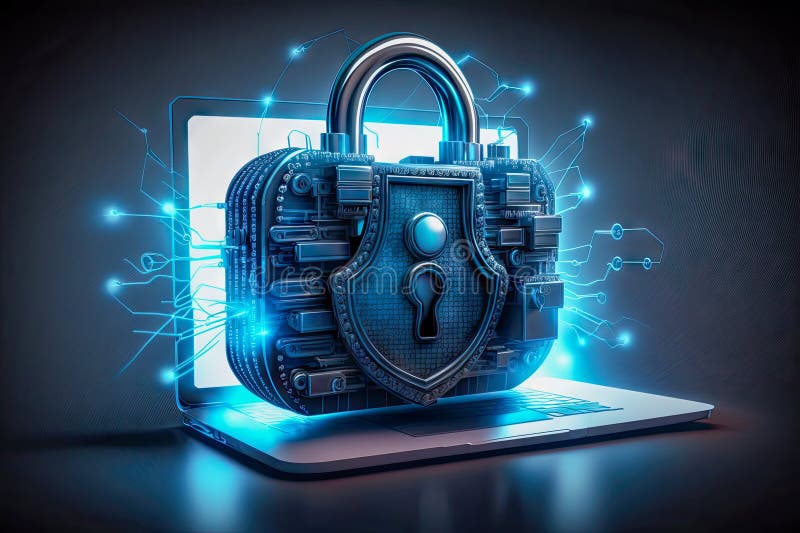 Concept of Cyber Security, Locked Padlock on the Laptop Stock ... Concept of Cyber Security, Locked Padlock on the Laptop Stock ...