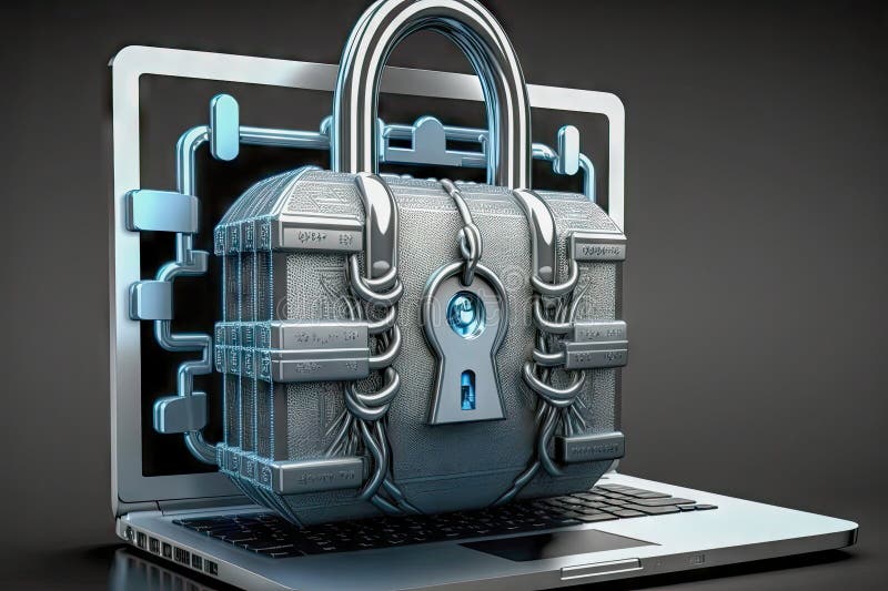 Concept of Cyber Security, Locked Padlock on the Laptop Stock ... Concept of Cyber Security, Locked Padlock on the Laptop Stock ...