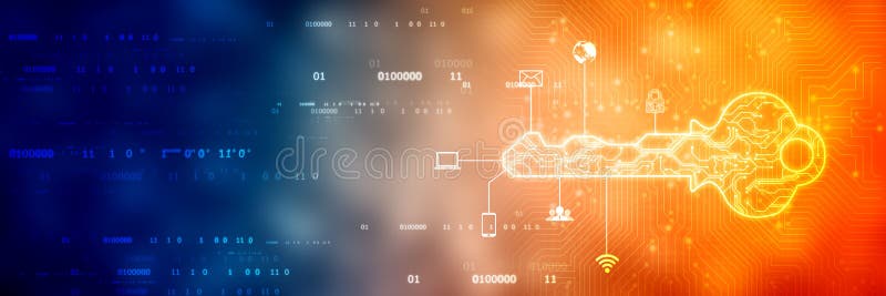 Concept of Cyber Security or Private Key, Abstract Digital Key in ...