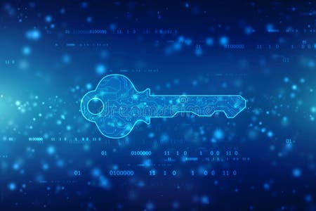 Concept of Cyber Security or Private Key, Abstract Digital Key in ...