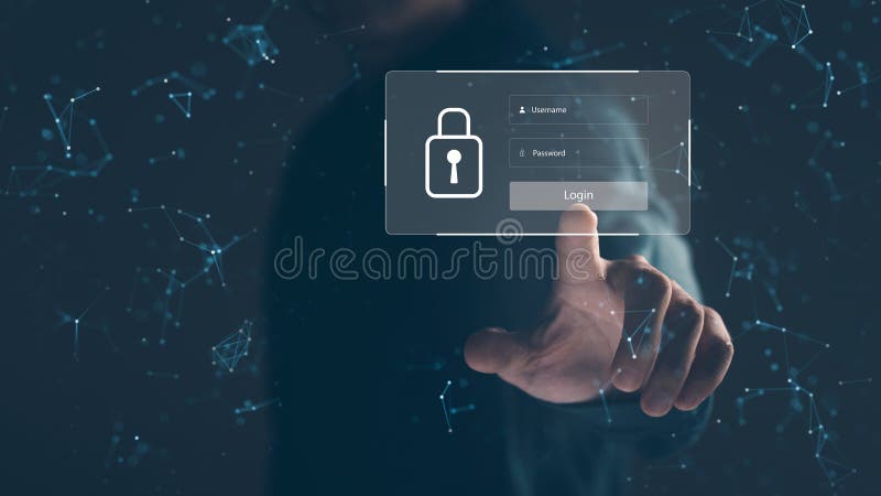 Concept of Cyber Security, User Type Login, and Password Stock Photo ...