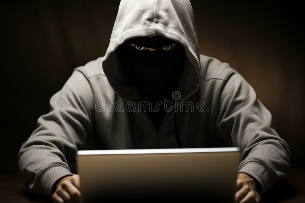 Concept of Cybercrime Hacker Hand on Laptop Keyboard with Binary Code ...