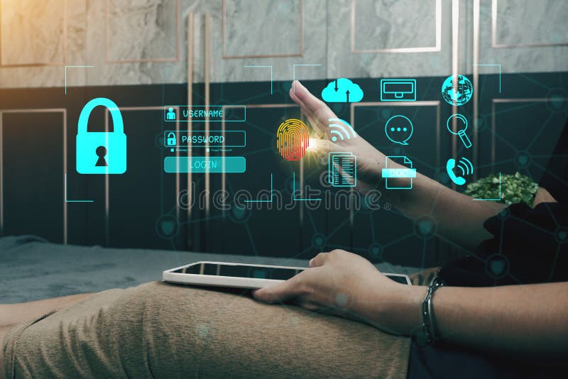 Cybersecurity Concept Global Network Security Technology Protect