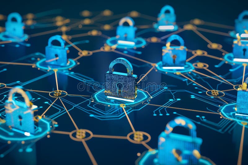 Concept of Cyber Security in Modern Businesses Stock Illustration ...