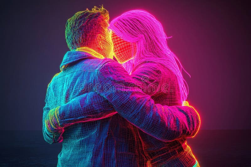 The Concept of a Cyborg Couple Embracing is a Stock Idea Stock Photo ...