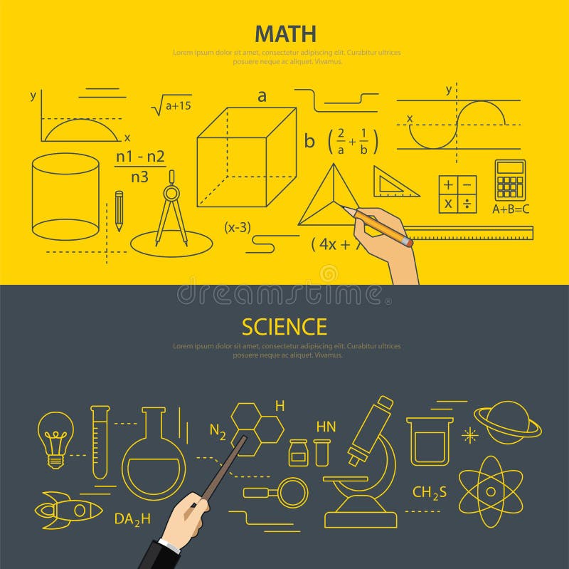 Concept D'éducation De Maths Et De Science Illustration de Vecteur ...