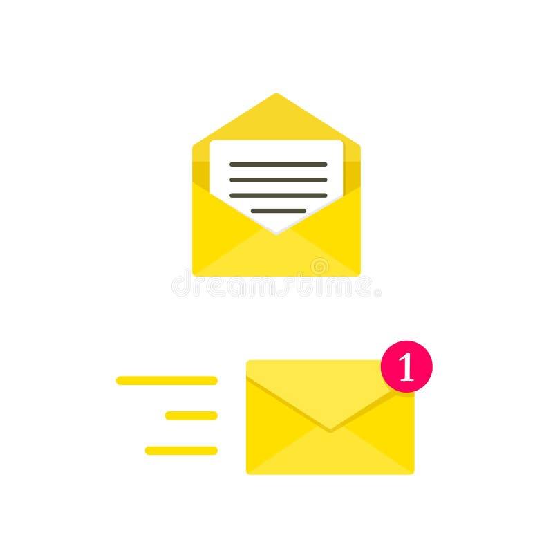 Concept D'enveloppe D'email Courrier De Digital Enveloppe Jaune ...