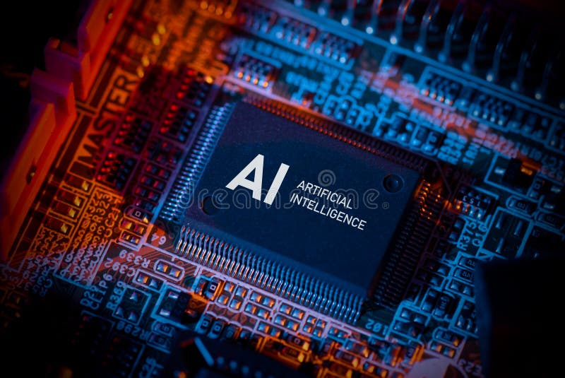 Concept D'intelligence Artificielle Avec Puce Informatique Photo stock ...