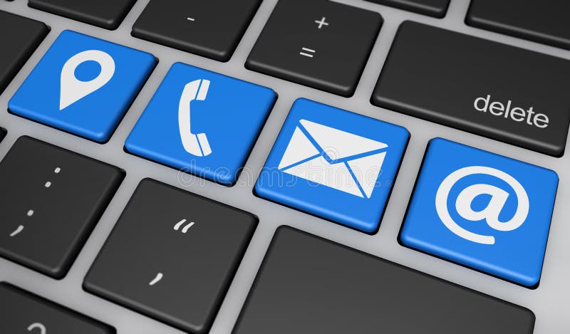 Icônes De Contactez-nous De Web Sur Des Cubes Illustration Stock ...