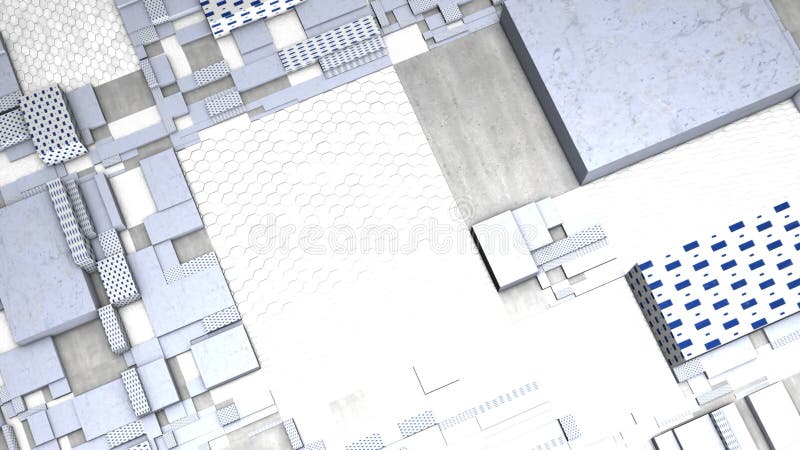 Concept of 3D Modeling and Architecture. Motion. Complex Texture with ...