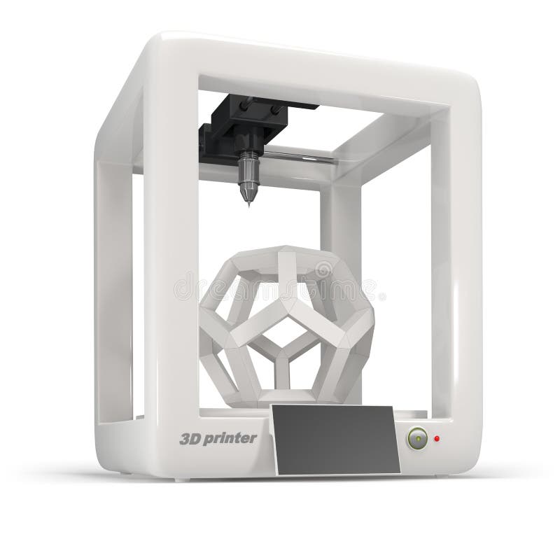 Abstract 3d printer stock illustration. Illustration of geometric ...