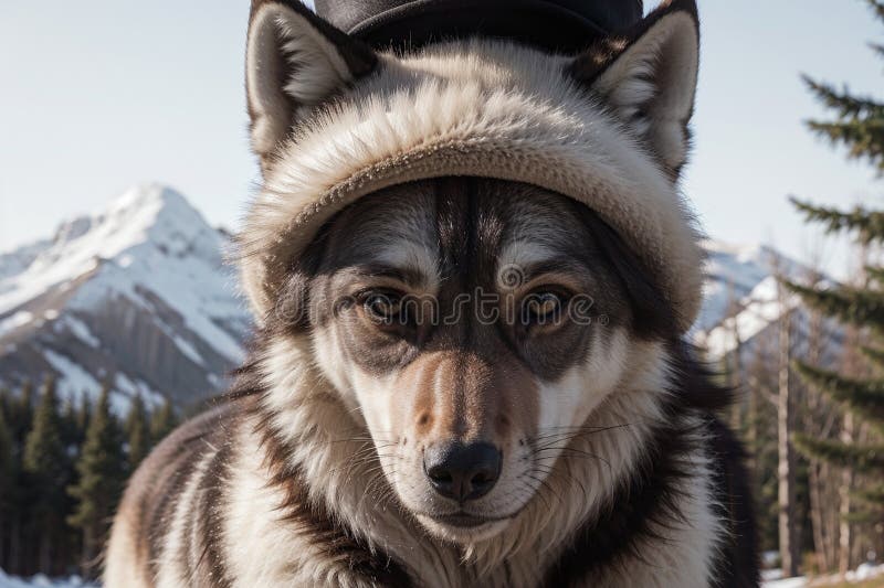 The Dapper Wolf a Majestic Outfit in the Wild.AI Generated Stock ...