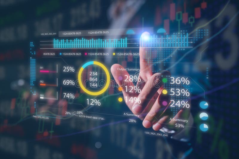 Concept of Data Analysis. Data Scientist Querying, Analysing and Visualizing Complex Set on ...