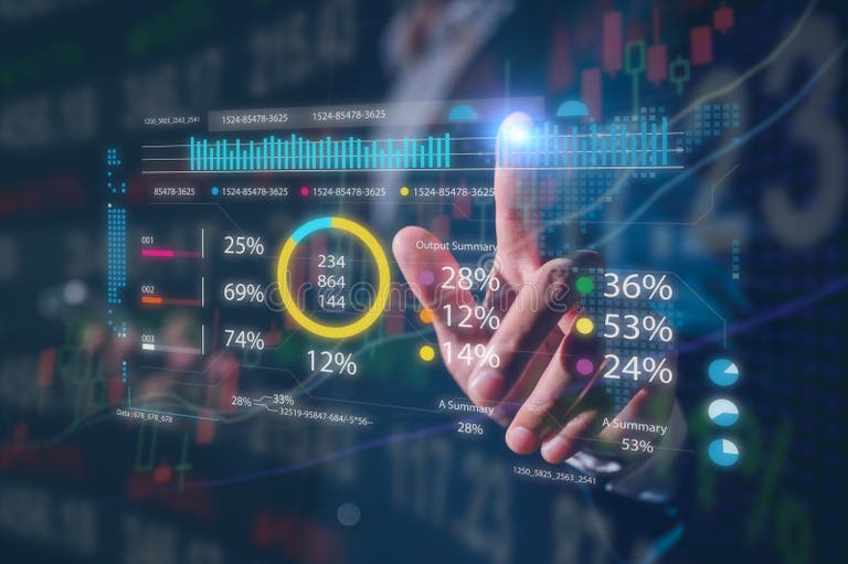 Concept of Data Analysis. Data Scientist Querying, Analysing and Visualizing Complex Set on ...