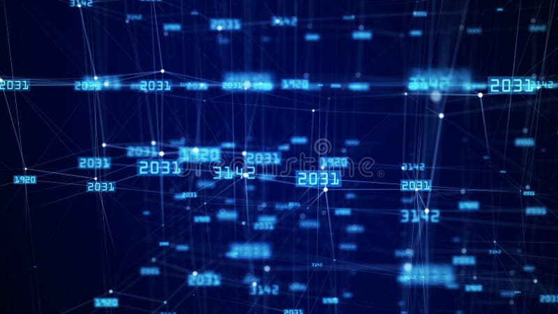 The Concept Of Data Connection In The Blockchain Network Digital Cyberspace Data Flow