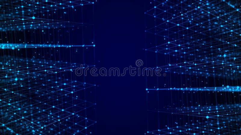 The Concept Of Data Connection In The Blockchain Network Digital Cyberspace Data Flow