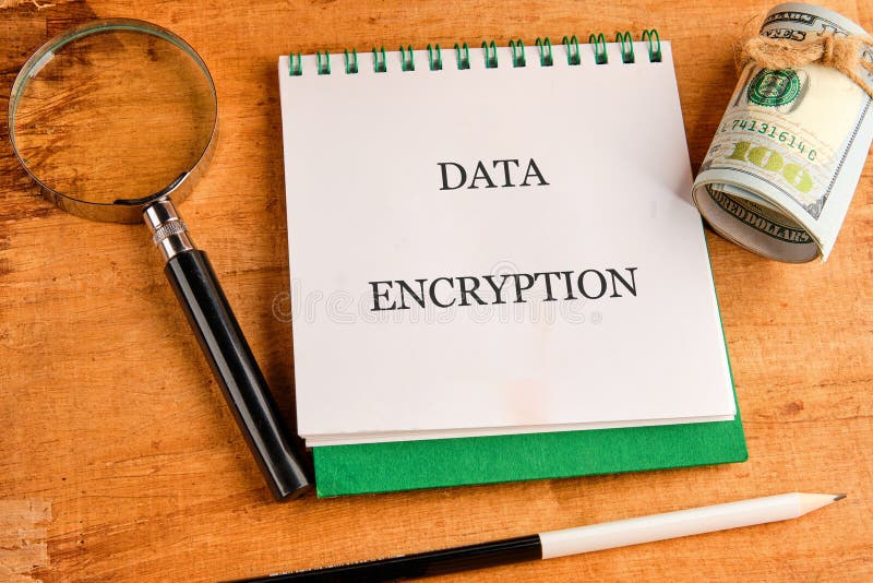 The Concept of Data Encryption is Represented on a Notepad Alongside a ...