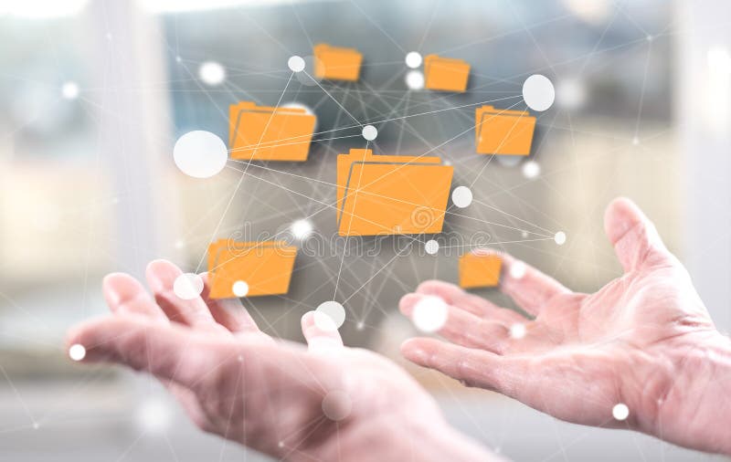 Concept of data exchange stock photo. Image of file - 150694074