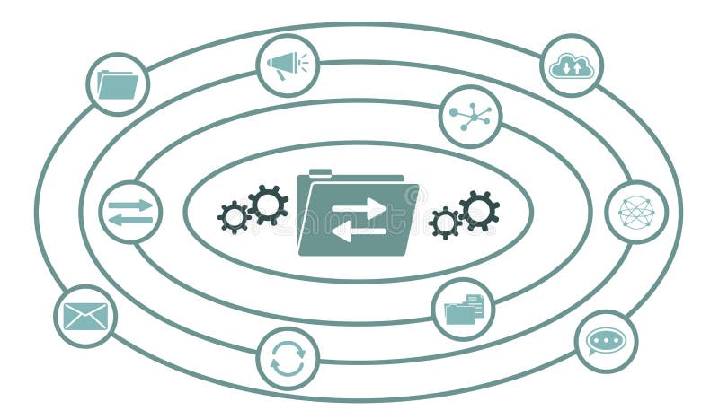 Concept of data exchange stock illustration. Illustration of technology ...