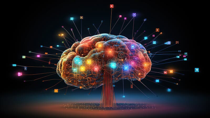 The Concept of Data Flow from the Digital Human Brain. Machine Deep ...