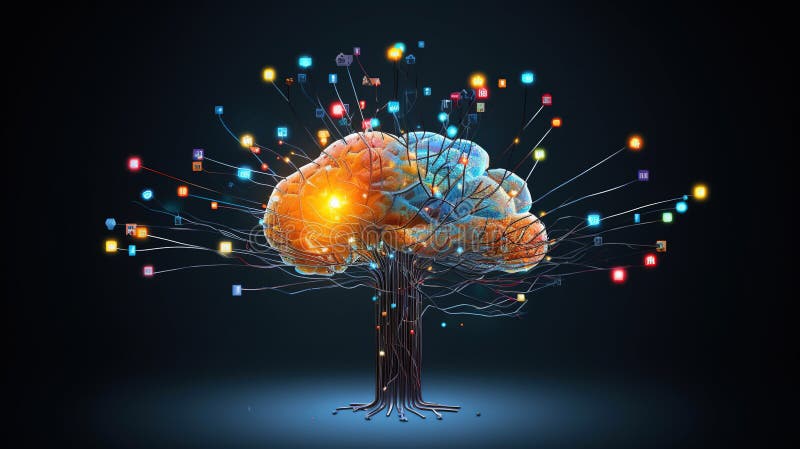 The Concept of Data Flow from the Digital Human Brain. Machine Deep ...