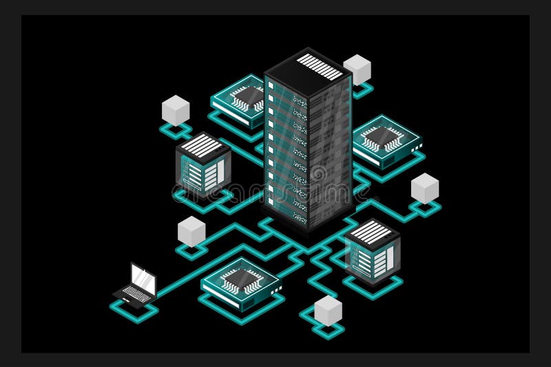 Concept of Data Network Management Stock Vector - Illustration of compute, computer: 201382838